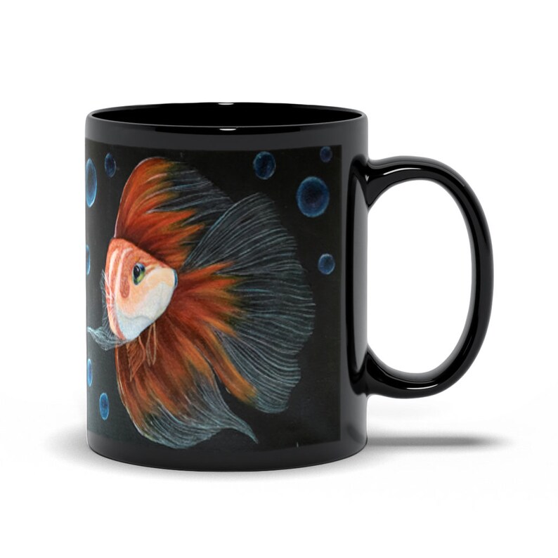 Betta Fish Coffee Mug, Siamese Fighting Fish, Fish Gift, Betta Lover ...