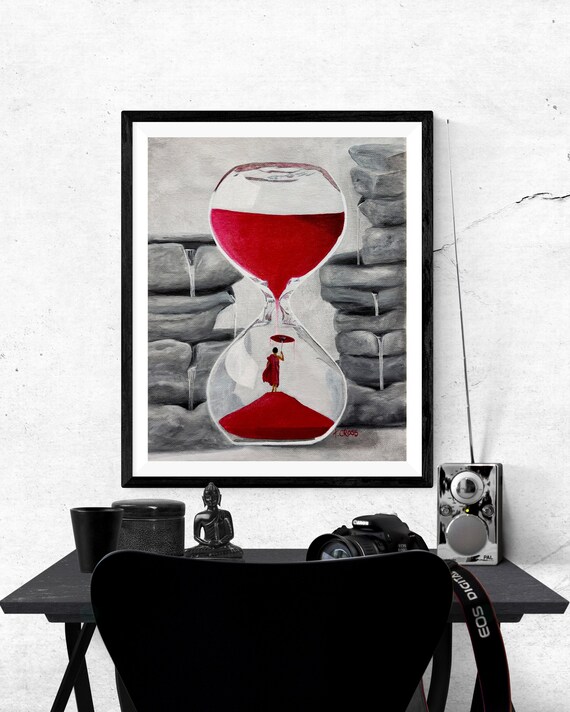 Zen Hourglass Canvas Art PrintZen Wall ArtZen DecorFantasy | Etsy