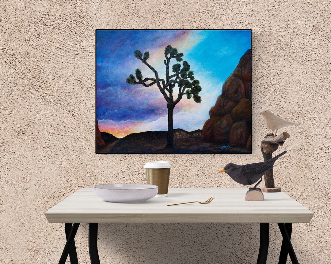 Joshua Tree Canvas Poster Art Print, Joshua Tree Landscape Art, Joshua ...