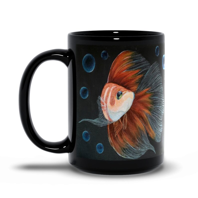 Betta Fish Coffee Mug, Siamese Fighting Fish, Fish Gift, Betta Lover ...
