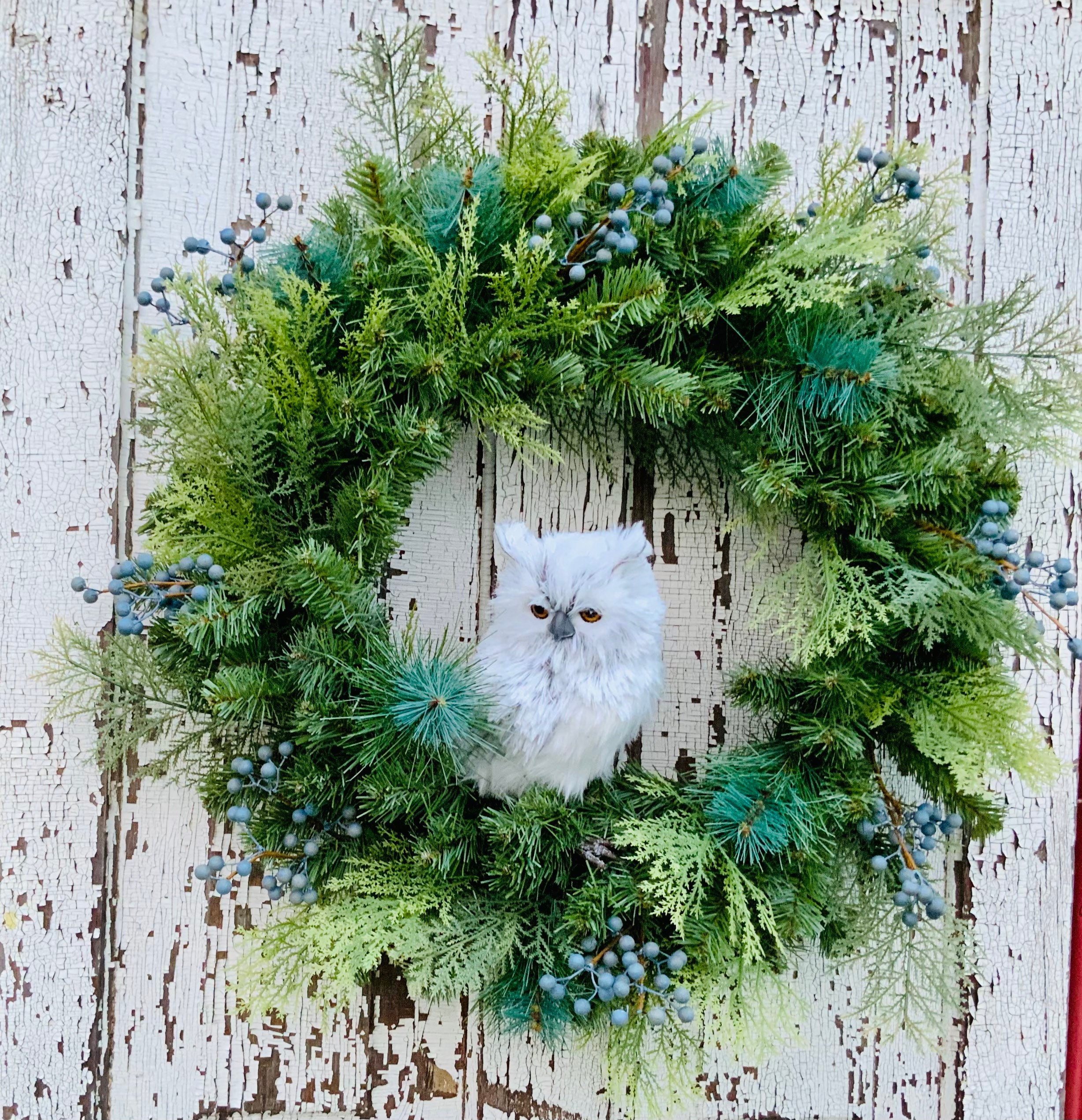 Realistic Woodlands Wreath With Lifelike Owl for Rustic Home Decor ...