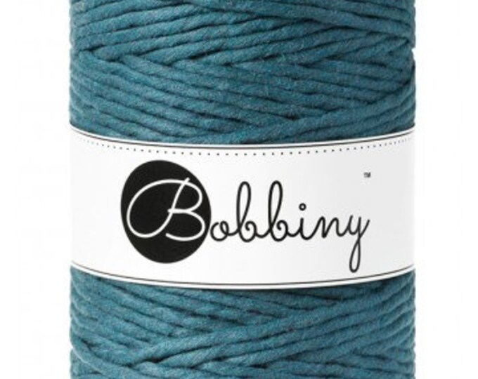 5mm Single Twist Peacock Blue Macrame Cord Bobbiny Cotton Cord Single ...