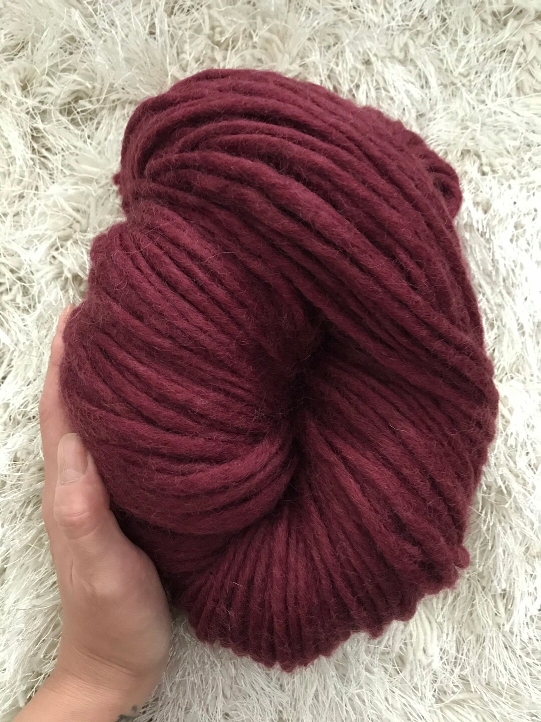 200gm Burgundy Super Bulky Wool Yarn Pencil Roving 90 Yards/270 Feet ...
