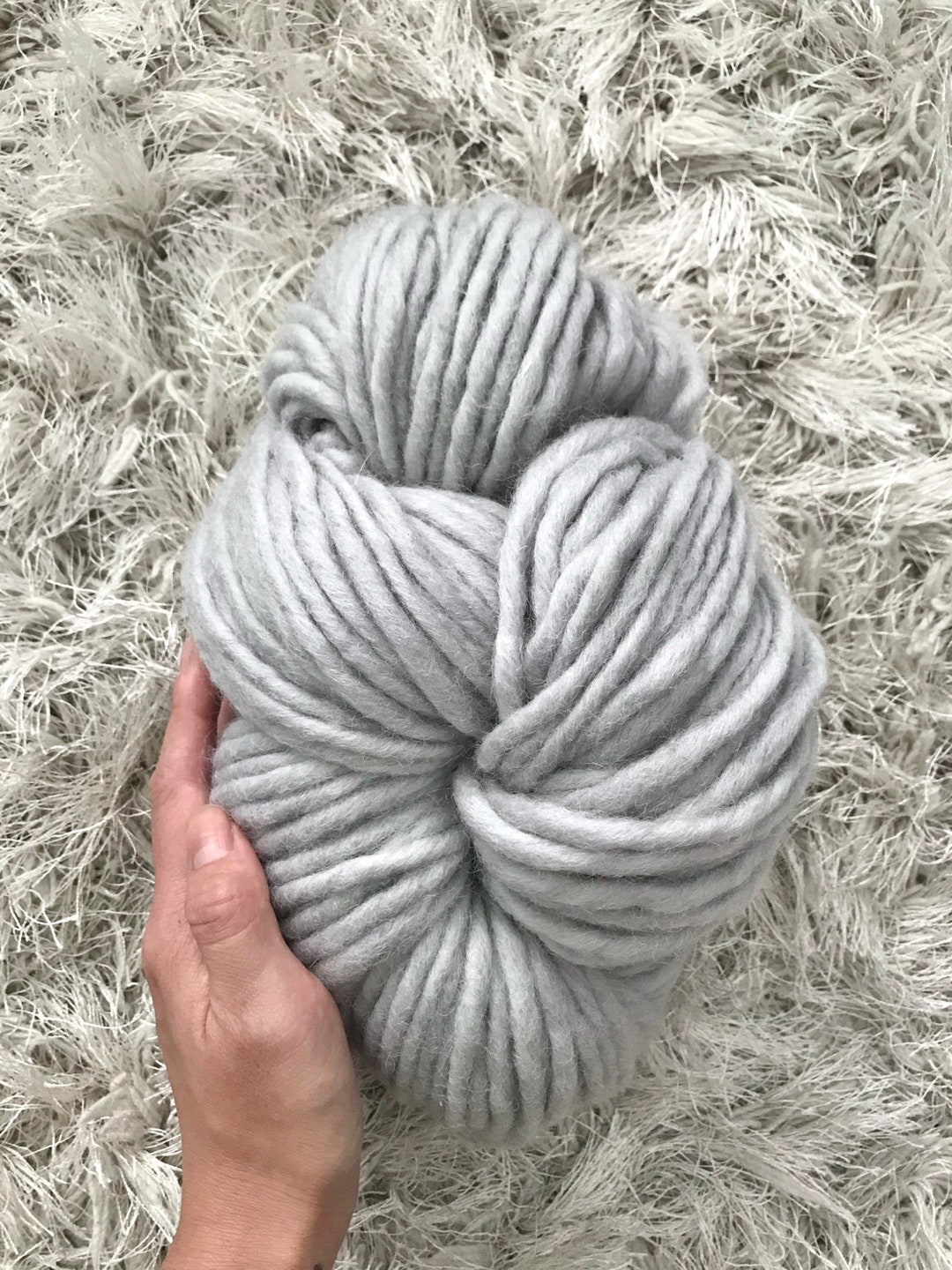 200gm Mist Super Bulky Wool Yarn Gray Pencil Roving 90 Yards/270 Feet ...