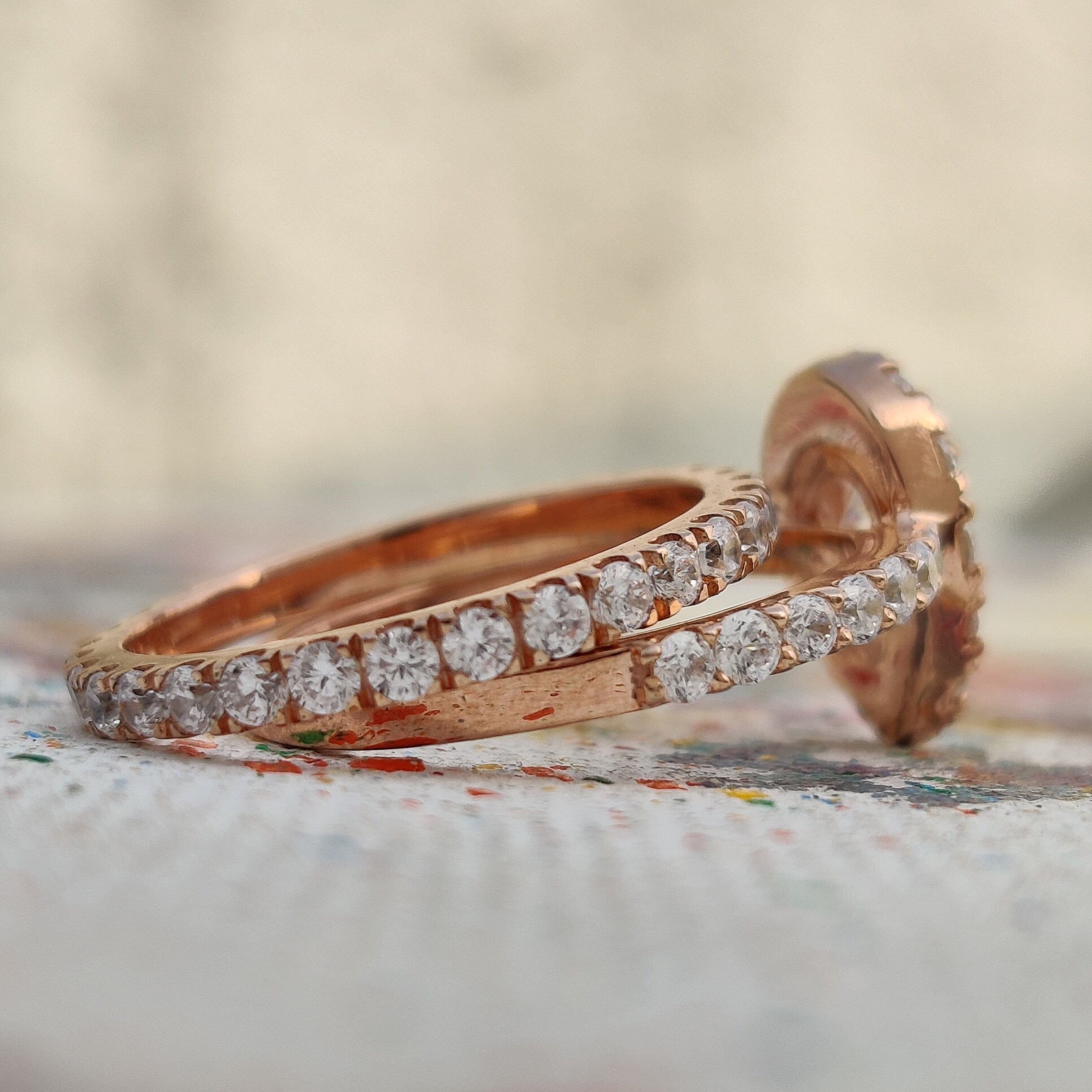 Bridal Set Moissanite Engagement Ring 3.50 Ct Pear Cut | Etsy