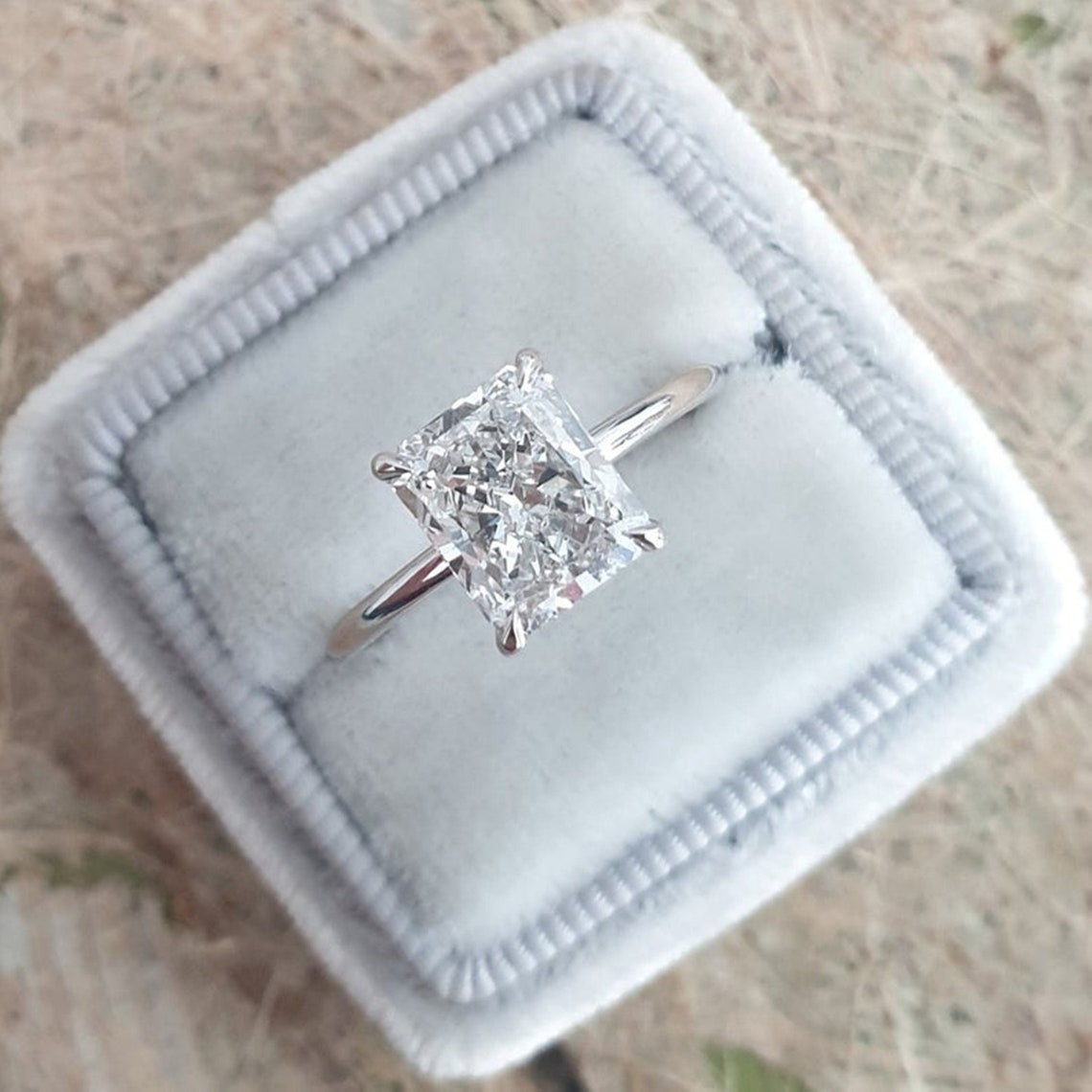 Solitaire Moissanite Ring 3 Ct Moissanite Engagement Ring - Etsy
