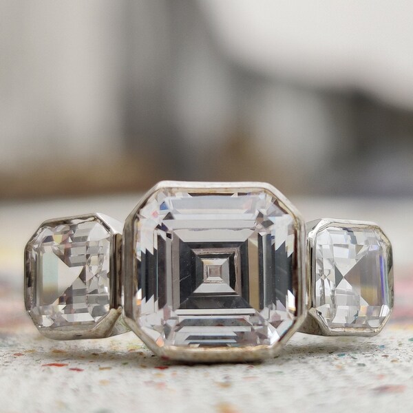 Bezel Set Stone Ring - Etsy