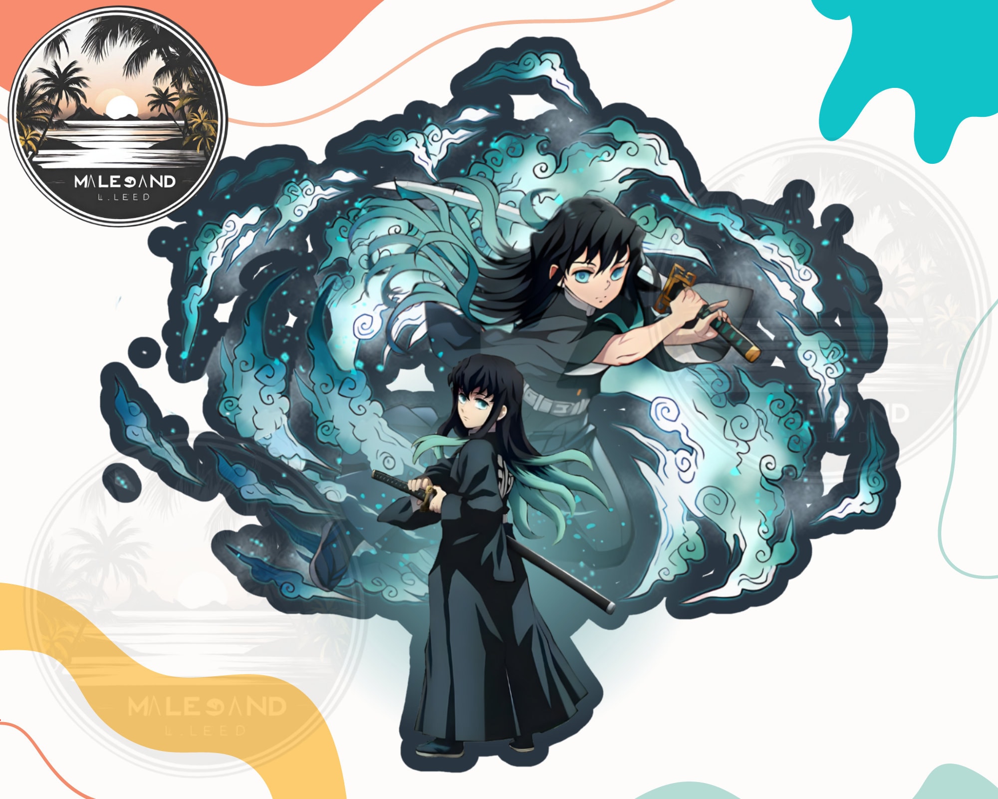 Demon Slayer Muichiro Tokito PNG Design for 20oz and 40oz Tumblers ...