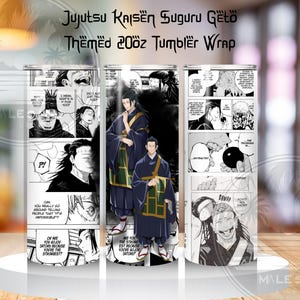 Suguru Geto Jujutsu Kaisen Inspired 20oz Tumbler Wrap and PNG - Etsy