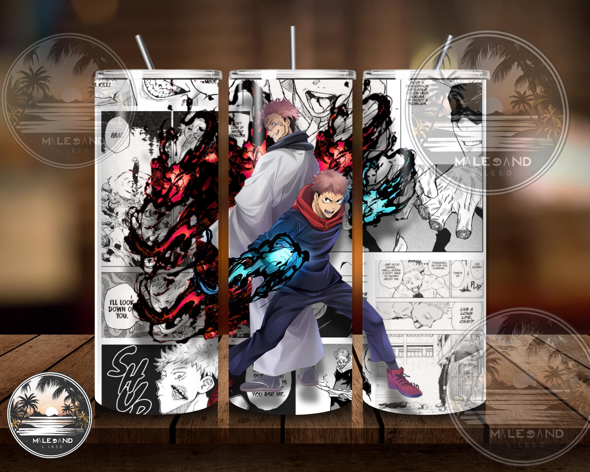 Jujutsu Kaisen Yuji and Sukuna PNG Design and 20oz Tumbler Wrap - Etsy