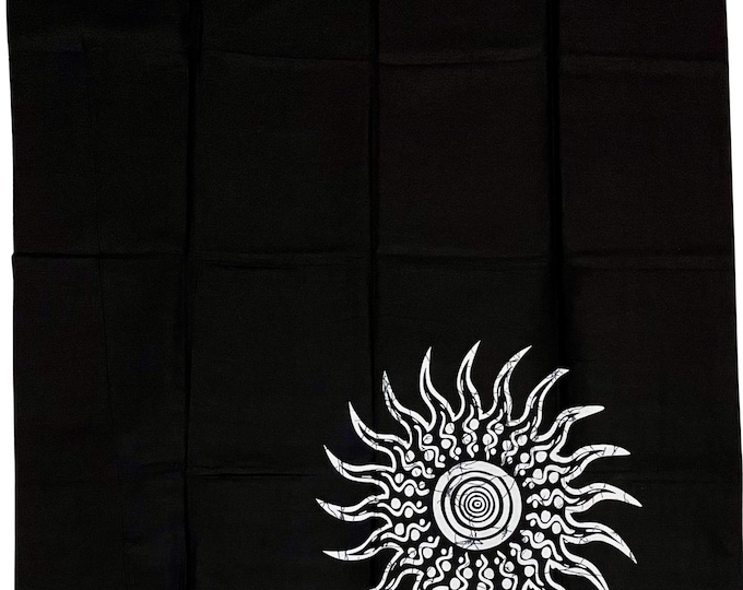 Handmade Batik Sun Sarong | Black White Beach Wrap | Sri Lankan Batik ...
