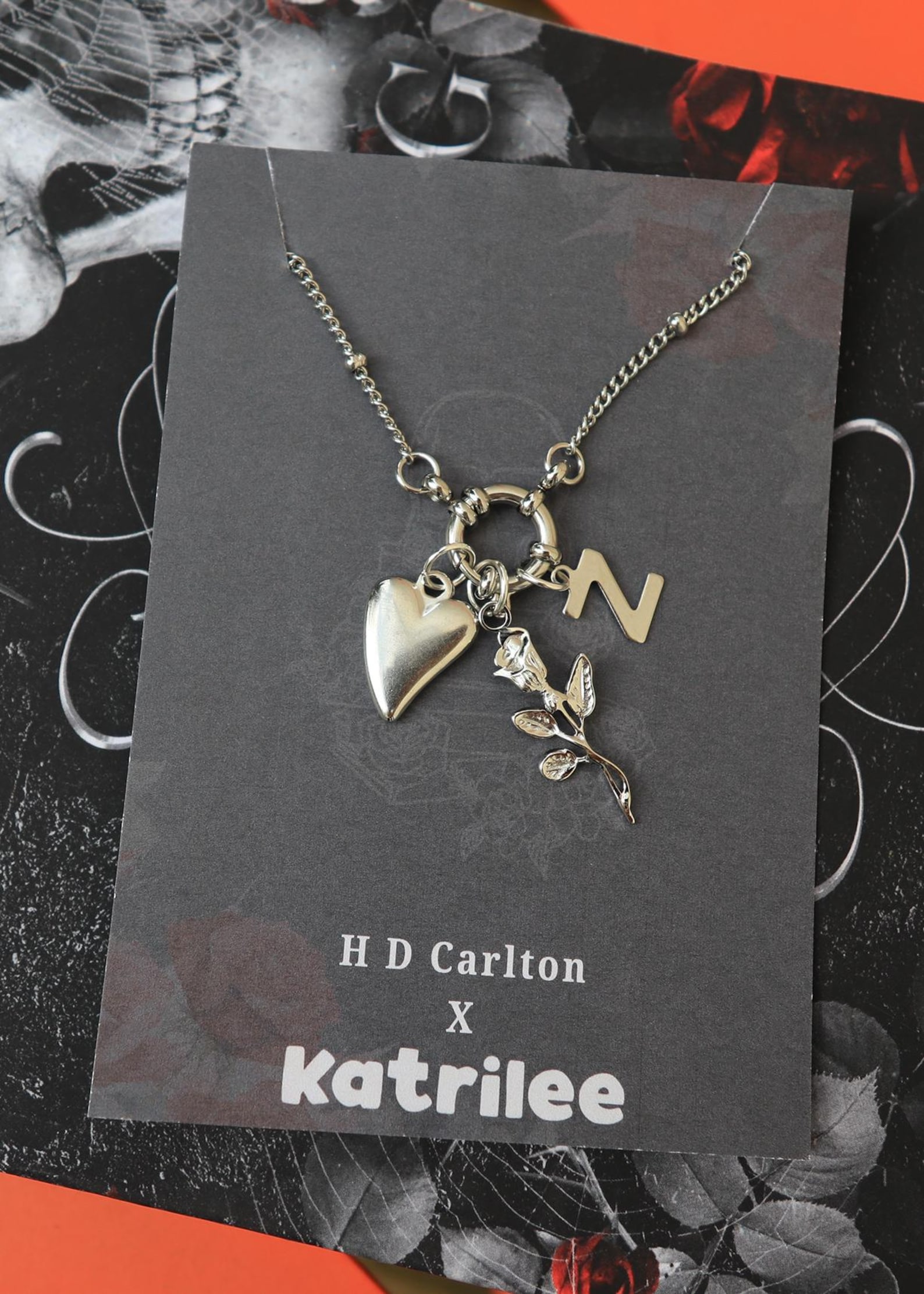 Haunting Adeline Stainless Steel Gold and Silver Charm Necklace, H D ...