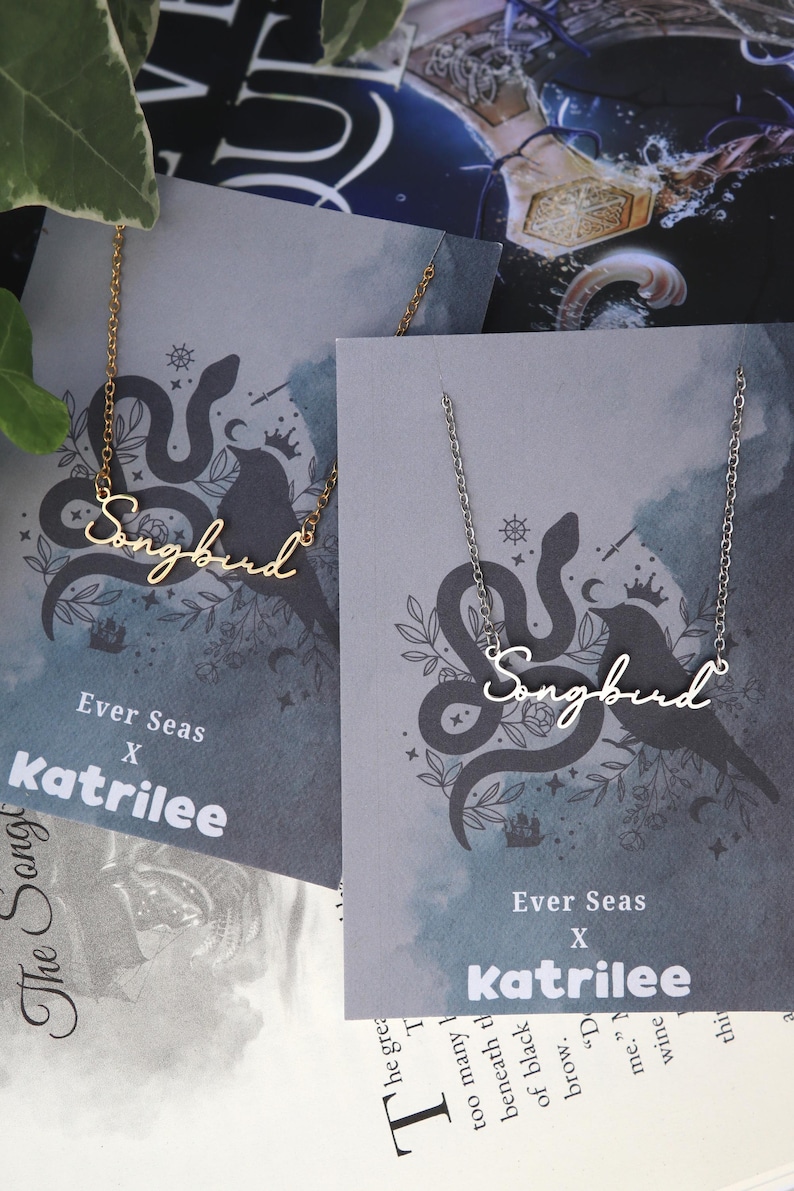 Songbird Name Necklace: Ever Seas Bookish Merch, Stainless Steel - Etsy