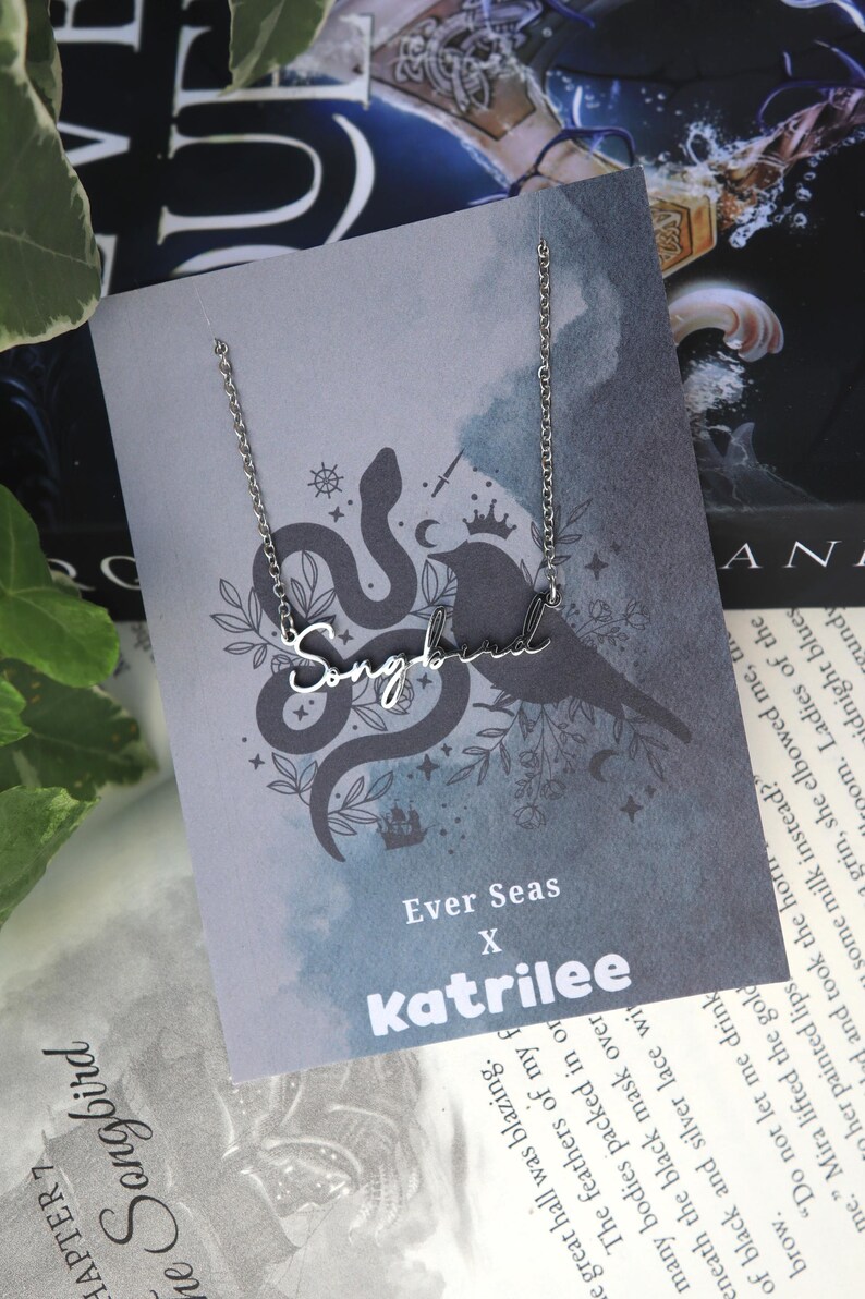 Songbird Name Necklace: Ever Seas Bookish Merch, Stainless Steel - Etsy