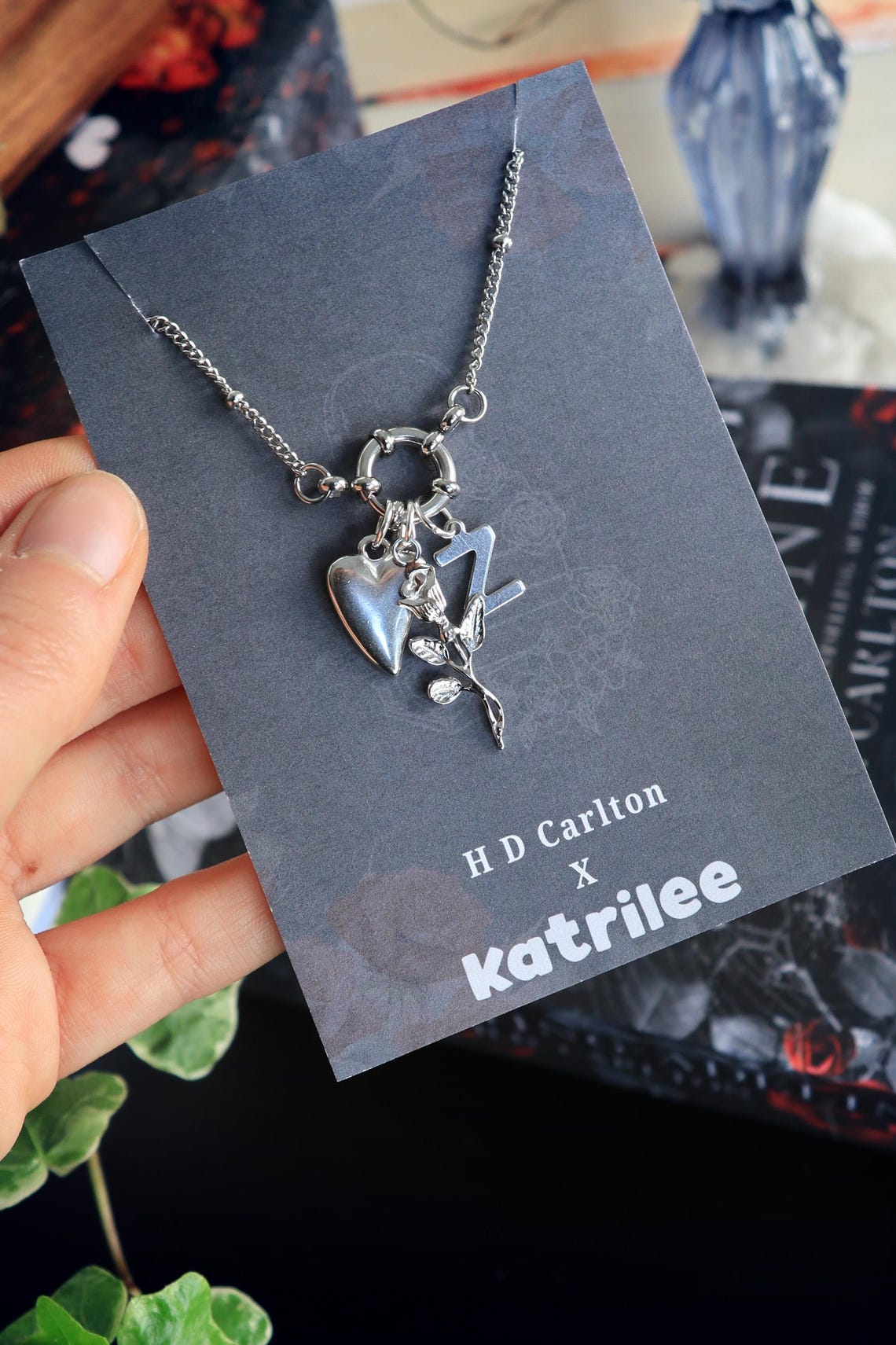 Haunting Adeline Stainless Steel Gold and Silver Charm Necklace, H D ...