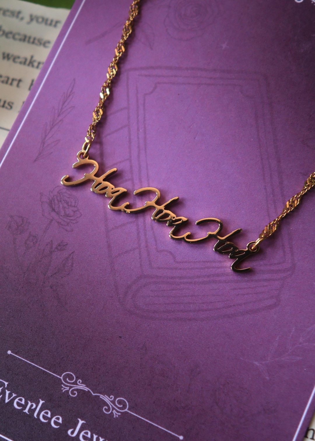 Hoa Hoa Hoa Name Necklace, Twilight Autumn Fall Season Jewellery, Funny ...