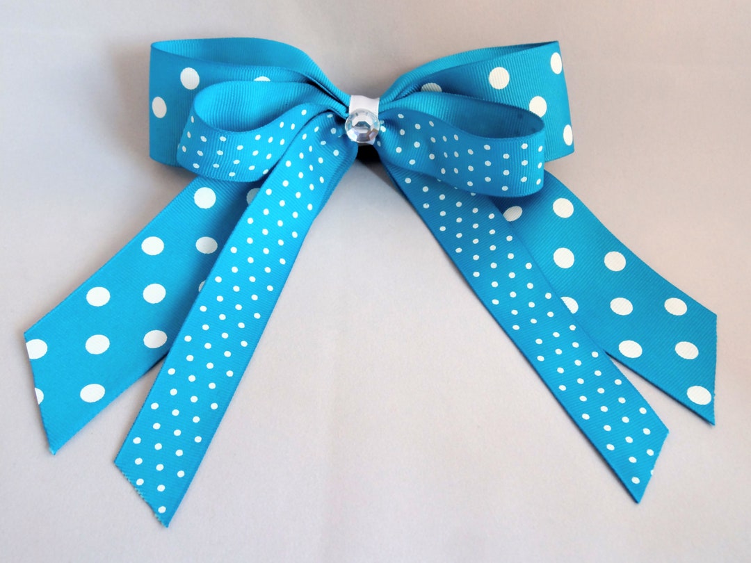 Teal Polka Dot Cheer Bow - Etsy