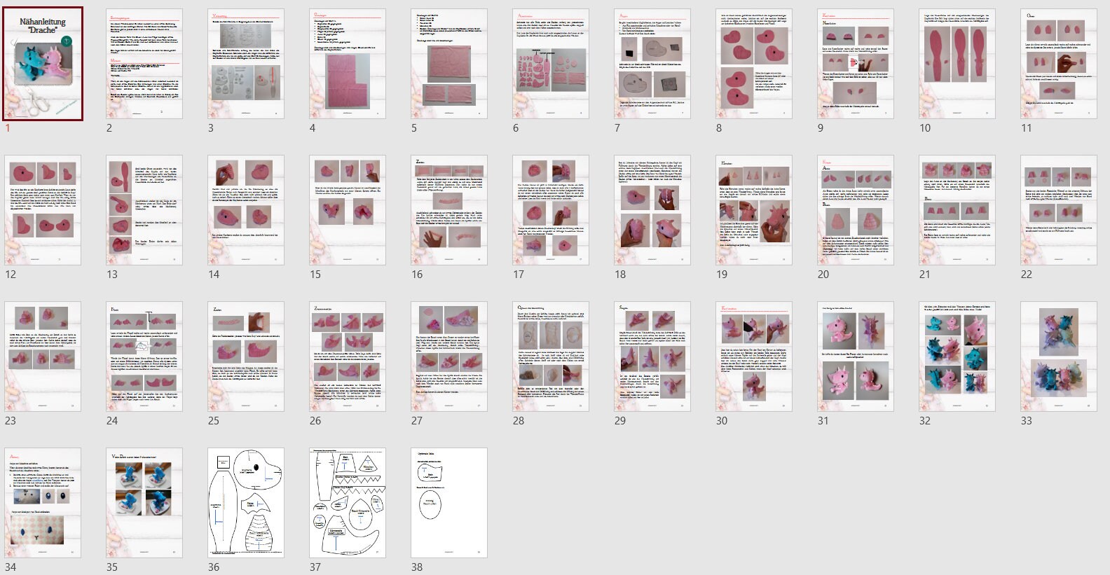 Sewing Instructions and Pattern for Dragon "mion" (english Version) - Etsy