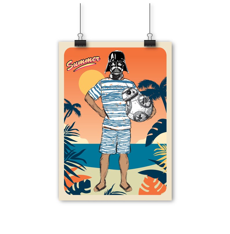 Darth Vader Summer / Star Wars / Star Wars Poster / Movie - Etsy