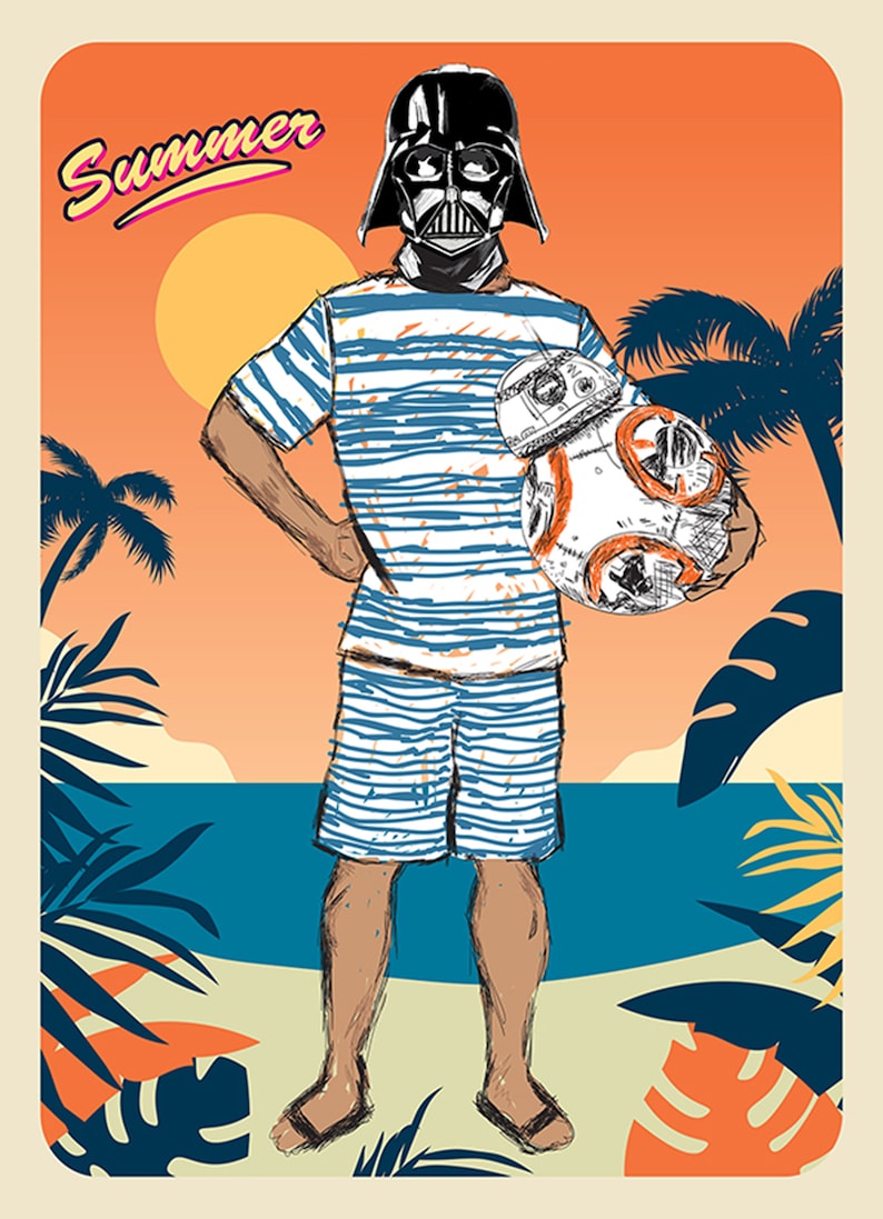 Darth Vader Summer / Star Wars / Star Wars Poster / Movie - Etsy