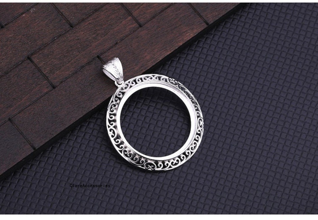 Sterling Silver Pendant Blanks, 30x30mm Round, Stone Pendant Setting ...