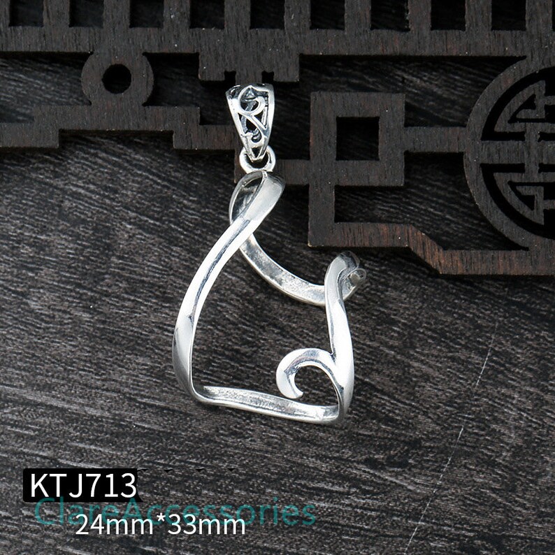 Sterling Silver Pendant Blanks Irregular Stone Pendant - Etsy