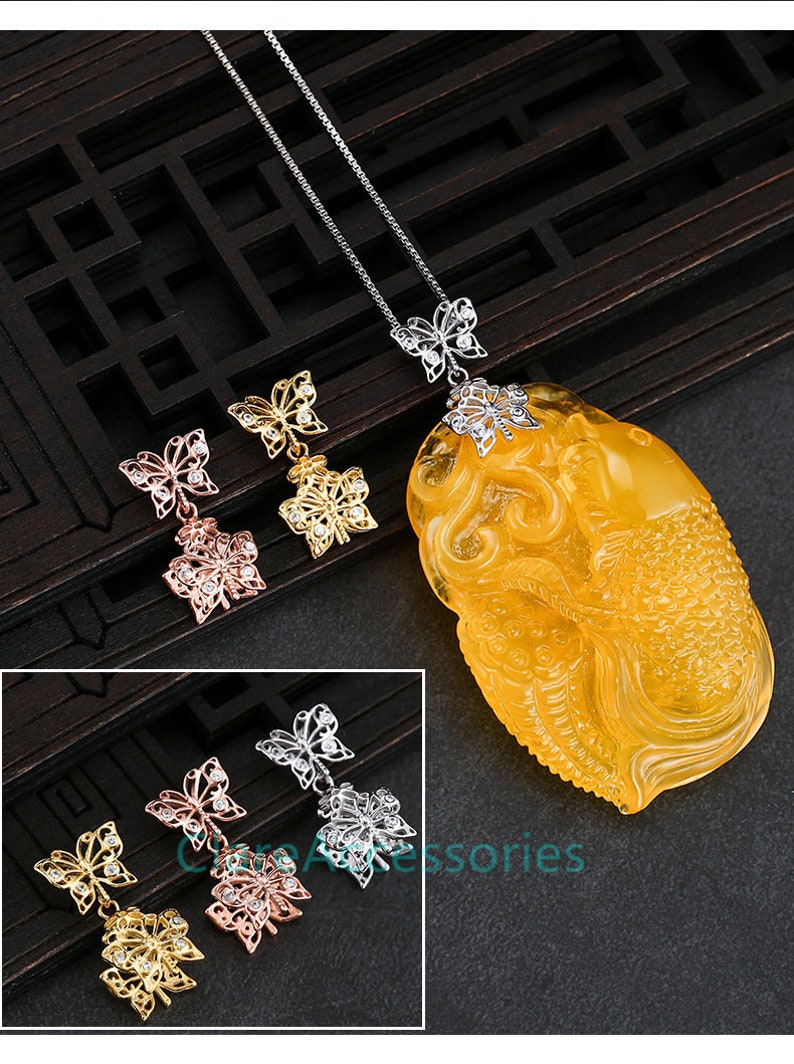 Sterling Silver Pinch Bails Butterfly Bail Leaf Bail Flower | Etsy