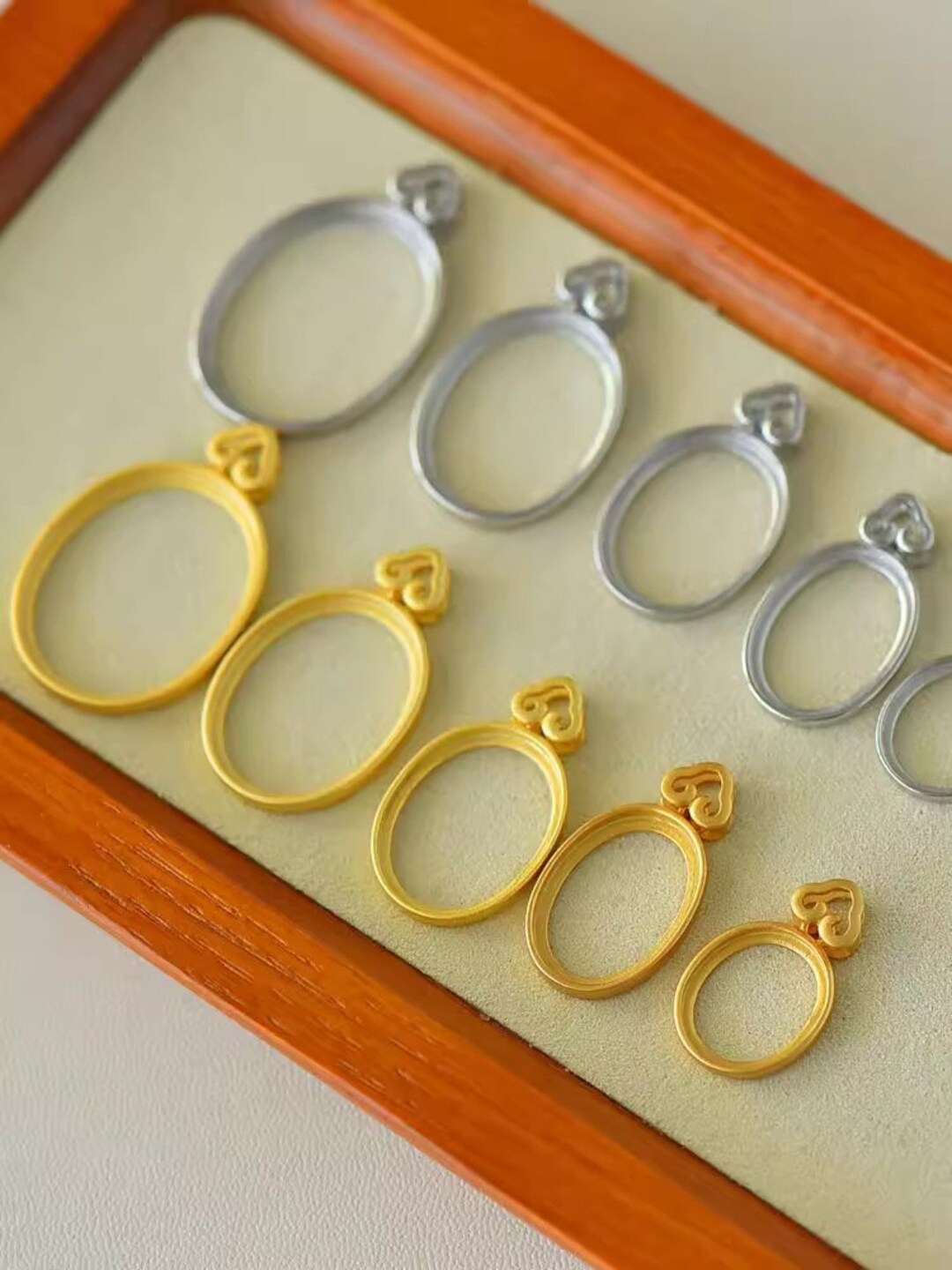 Sterling Silver Pendant Blanks, 10-25mm Oval, 925 Silver Pendant Bezel ...