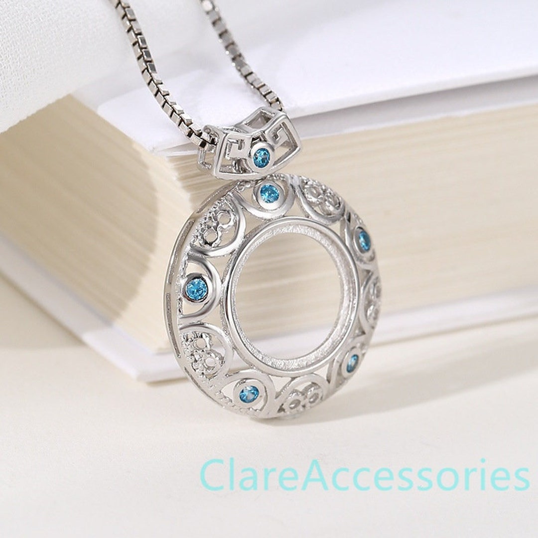 Sterling Silver Pendant Blanks, 10mm Round, 925 Silver Pendant Bezel ...