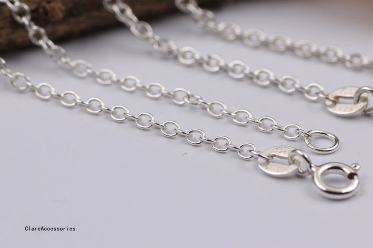 925 Silver Cable Chains, 1.8mm 2mm, Sterling Silver Chain, for Making ...