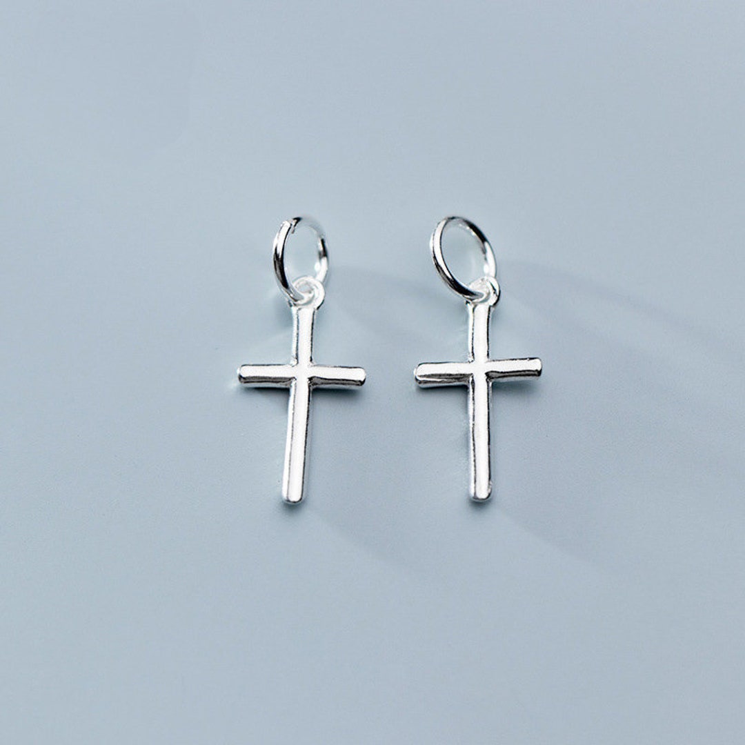Sterling Silver Cross Charms, Necklace Charm, Anklet Charm, Sterling ...
