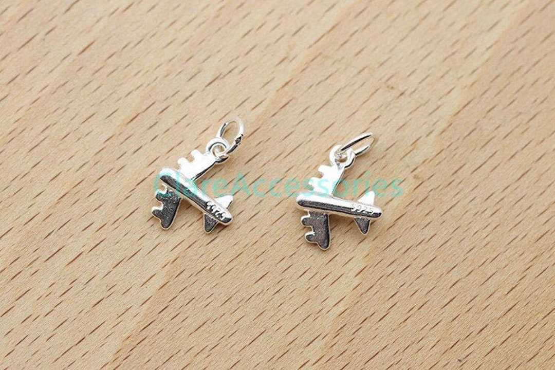 925 Sterling Silver Airplane Charms, Anklet Charm, Necklace Charm ...