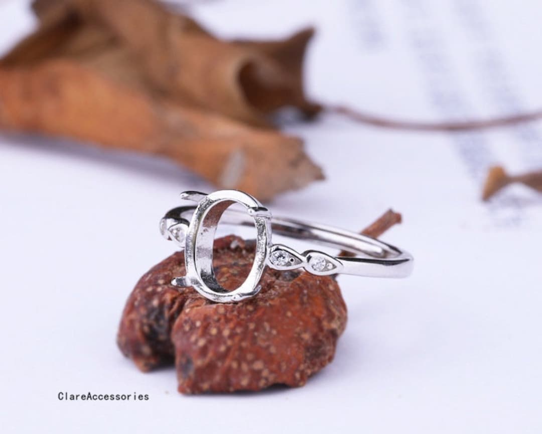 Sterling Silver Ring Blanks, Oval Ring Settings, Adjustable Ring Blank ...
