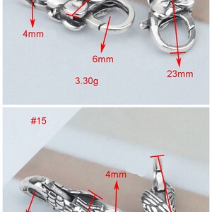 Sterling Silver Clasps, Dragon Clasp, Snake Clasp, Heart Clasp, Circle ...