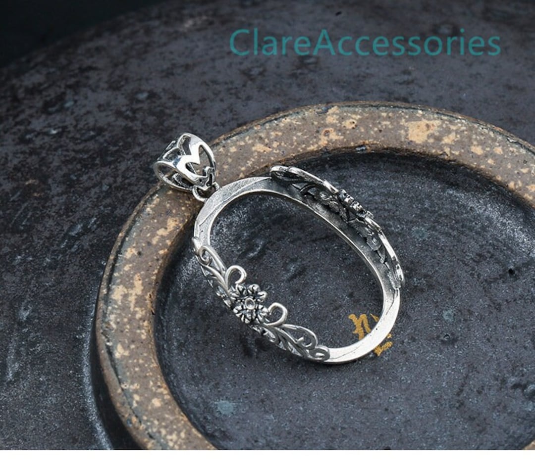 Sterling Silver Pendant Blanks, 18x27mm Oval, Stone Pendant Setting ...