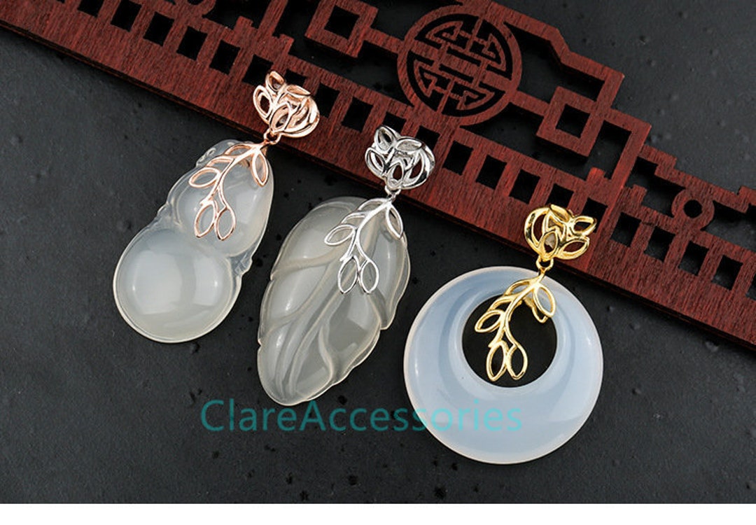 Sterling Silver Bail, Branch Pinch Bails for Pendants, 925 Silver Bails ...