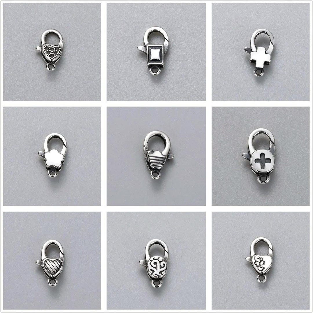 Sterling Silver Clasps, Heart Clasp, Floral Clasp, Cross Clasp ...