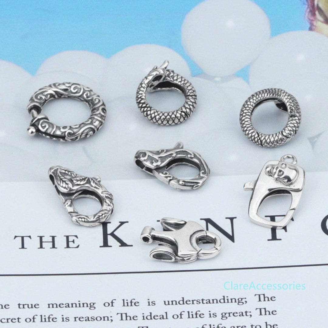 Sterling Silver Clasps, Dragon Clasp, Snake Clasp, Heart Clasp, Circle ...