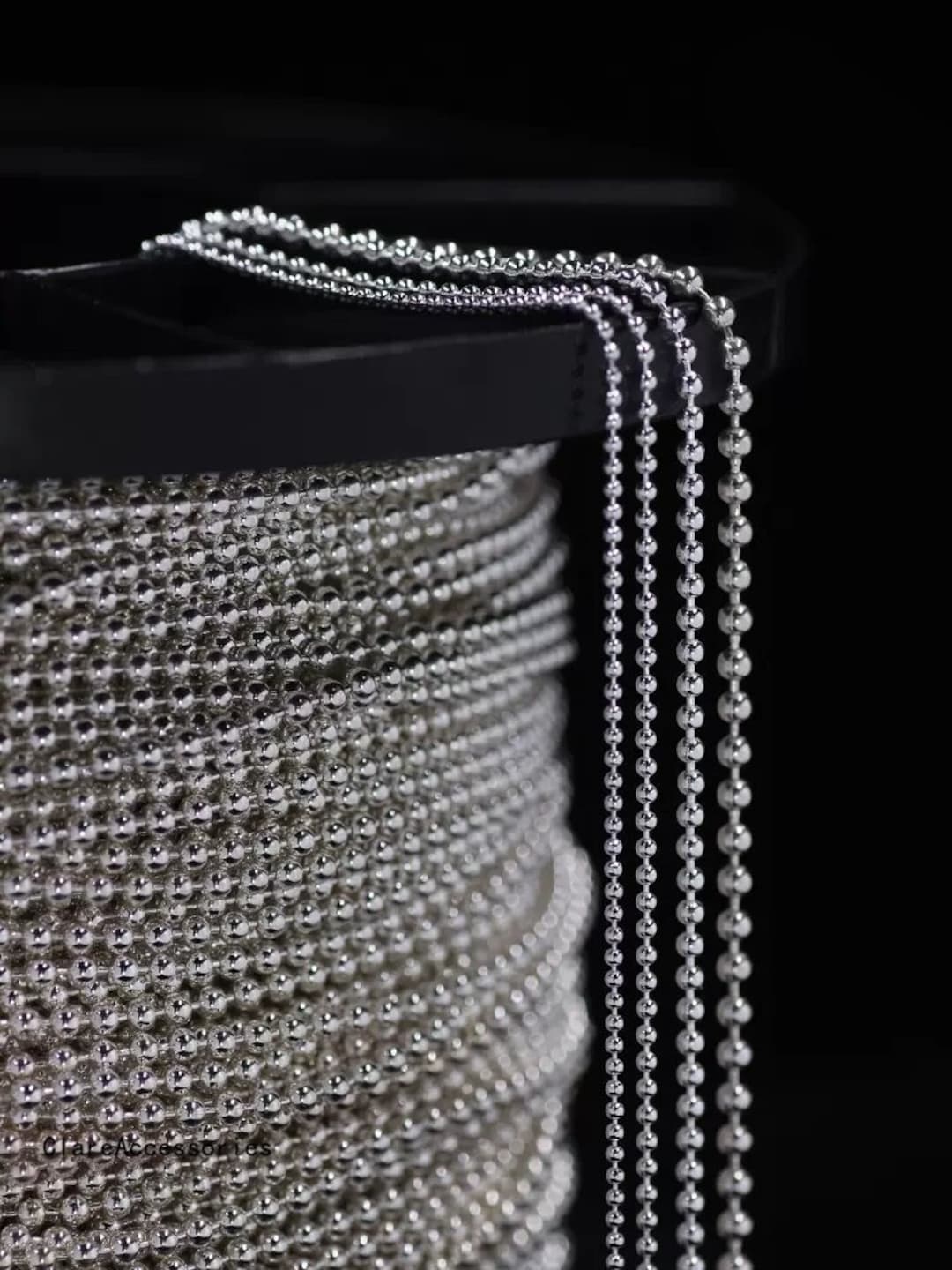 1-4mm Silver Beaded Chains, Sterling Silver Chain, for Making Necklace ...