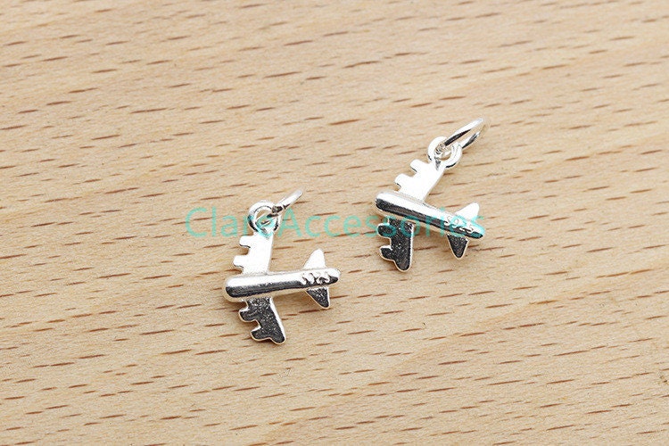 925 Sterling Silver Airplane Charms, Anklet Charm, Necklace Charm ...