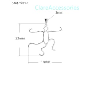 Sterling Silver Pendant Blanks, 46x48mm 33x33mm 24x24mm Irregular ...