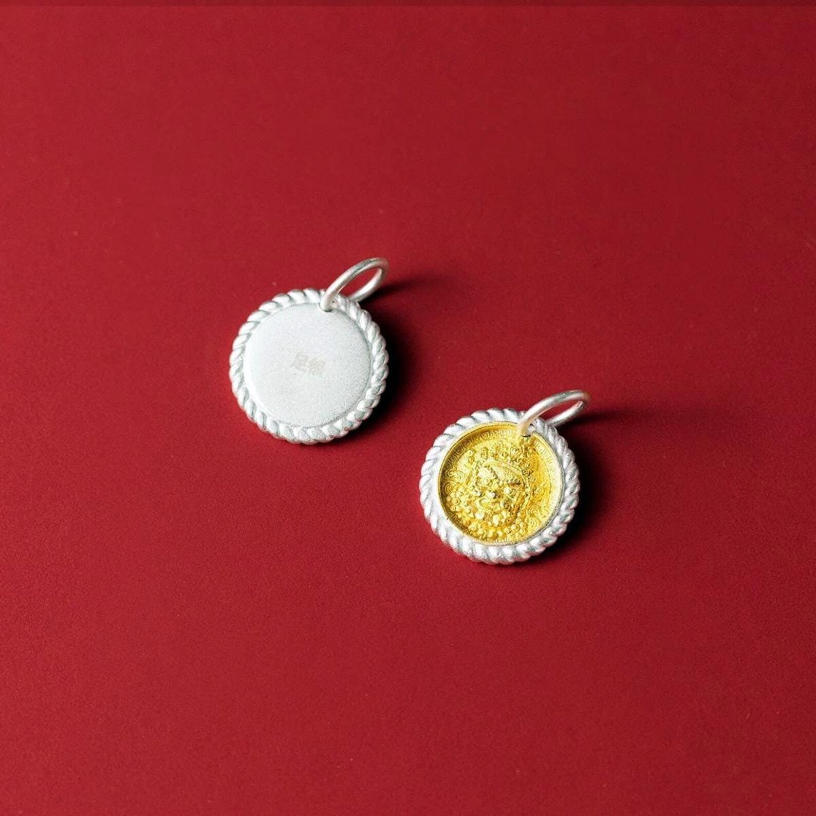 999 Silver Round Charms, 12x2mm, Necklace Charm, 999 Silver Charms ...