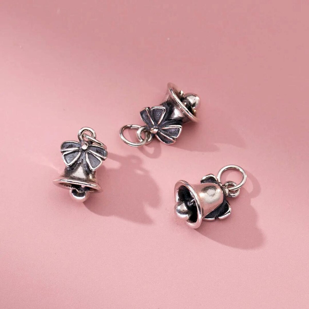 Sterling Silver Bell Charms, 11x9mm, Necklace Charm, 925 Silver Charms ...