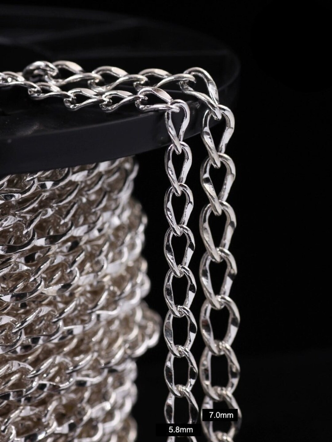 Sterling Silver Cuban Chains, 5.8mm 7mm, 925 Sterling Silver Chains for ...