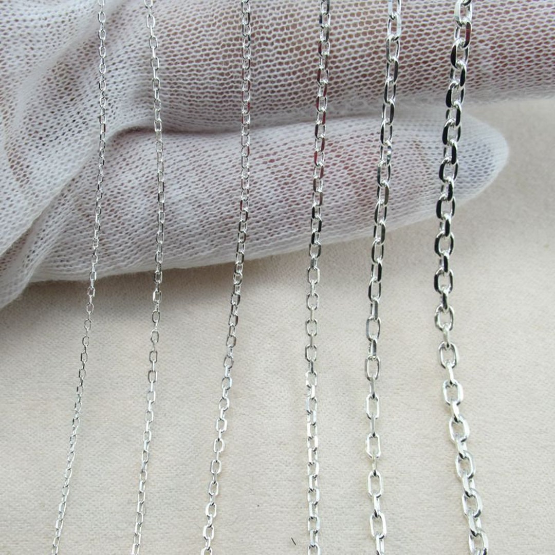 Sterling Silver Chains, Diamond Cut Cable Chain, Silver Chain Wholesale ...