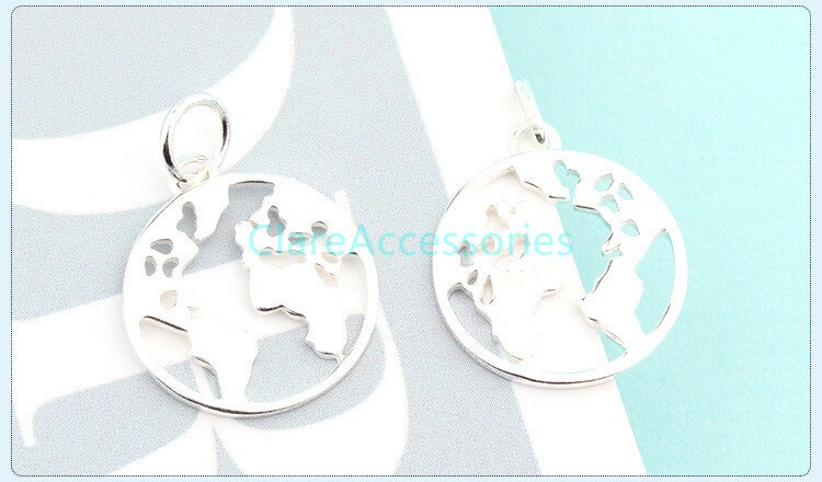 Sterling Silver World Map Vermeil Gold Charms Bracelet Charm - Etsy