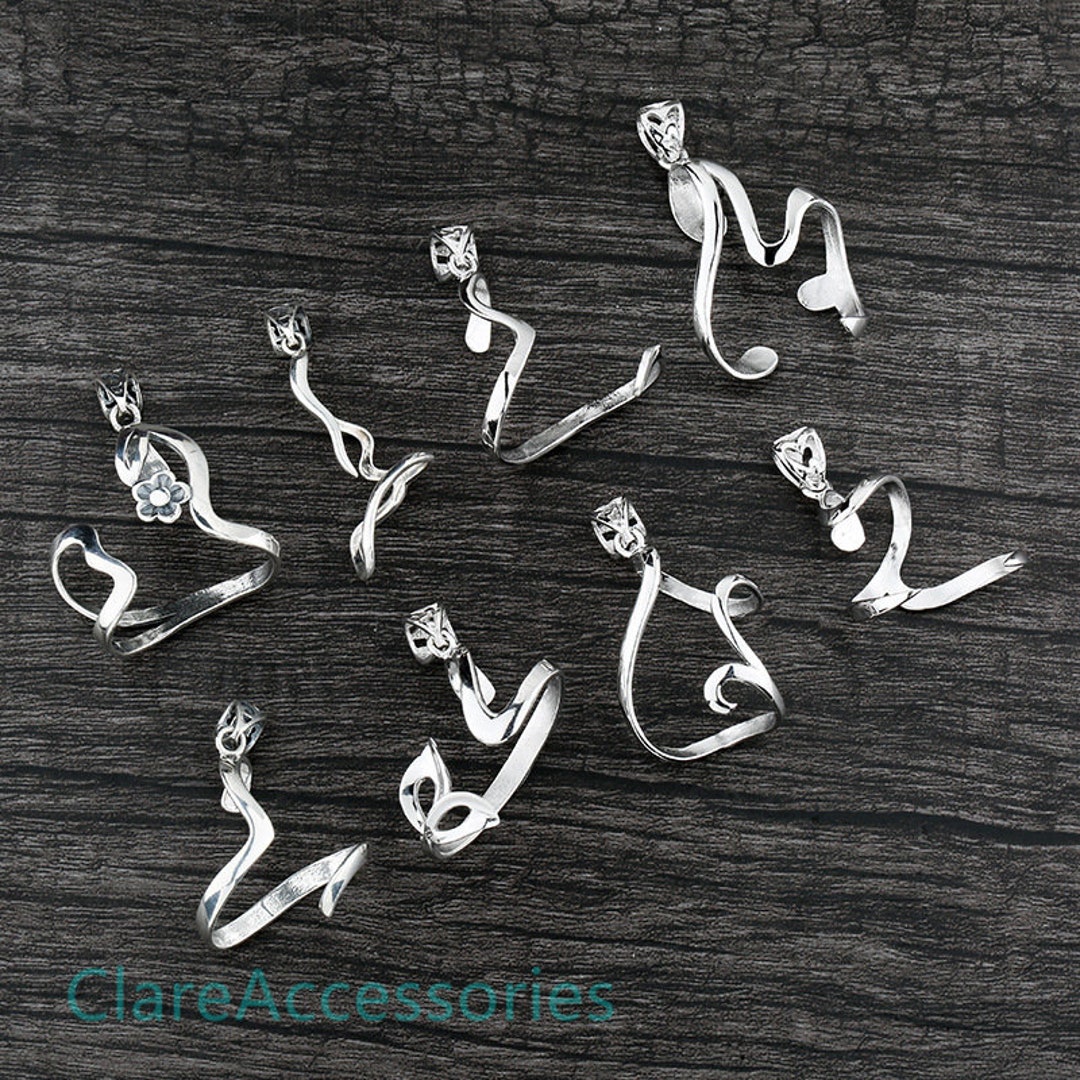 Sterling Silver Pendant Blanks, Irregular, Stone Pendant Setting, 925 ...