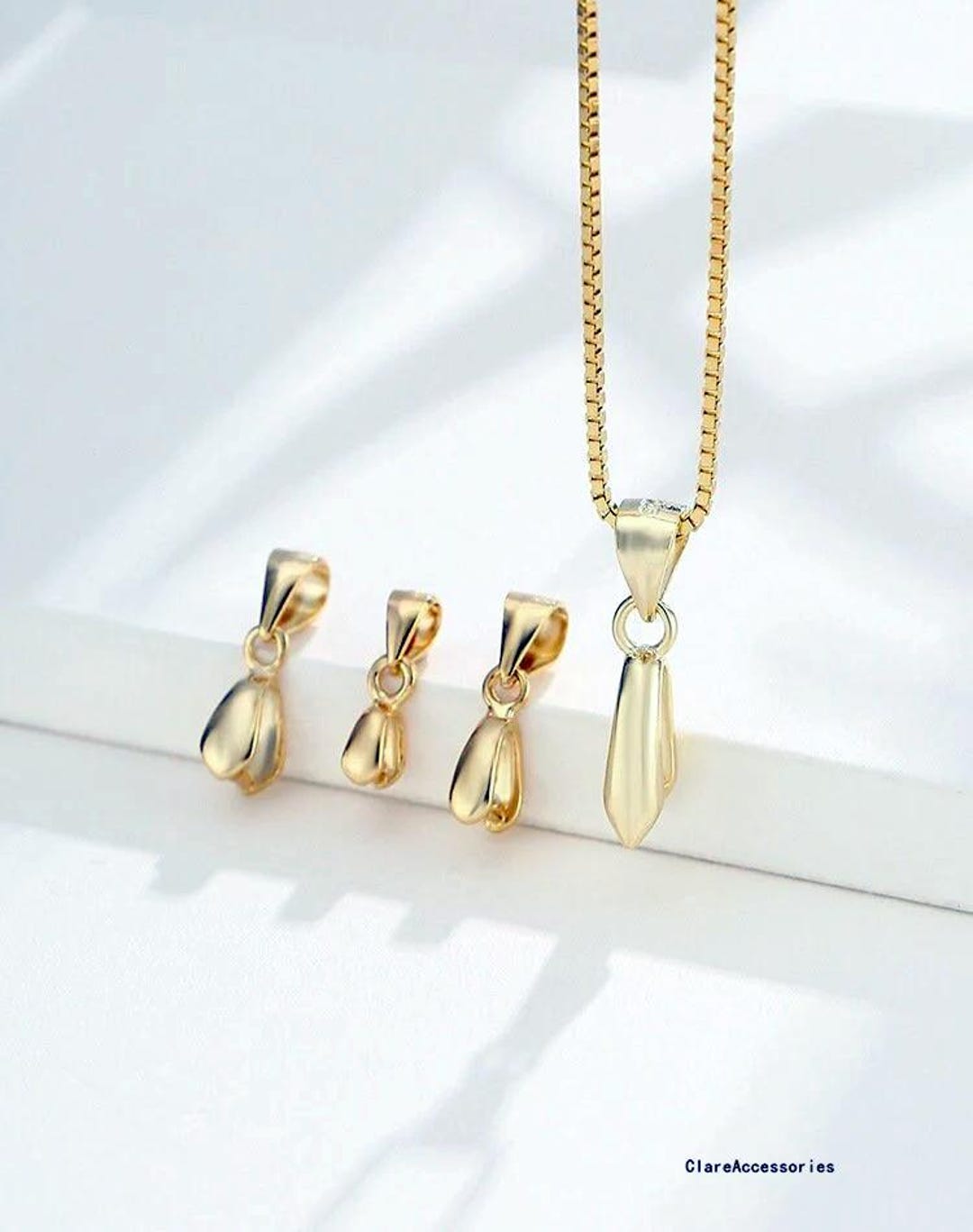 Sterling Silver Pinch Bail for Pendants, Simple Bail, Donut Pendant ...