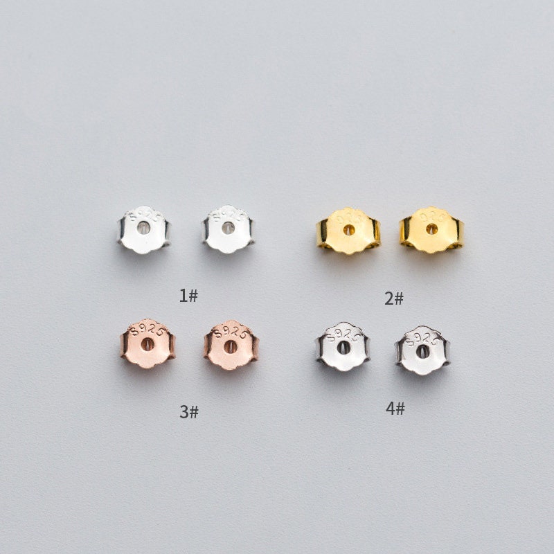 Sterling Silver Earring Backs Earring Backings Pierced for | Etsy