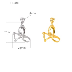 Sterling Silver Pendant Blanks, Irregular, Stone Pendant Setting, 925 ...